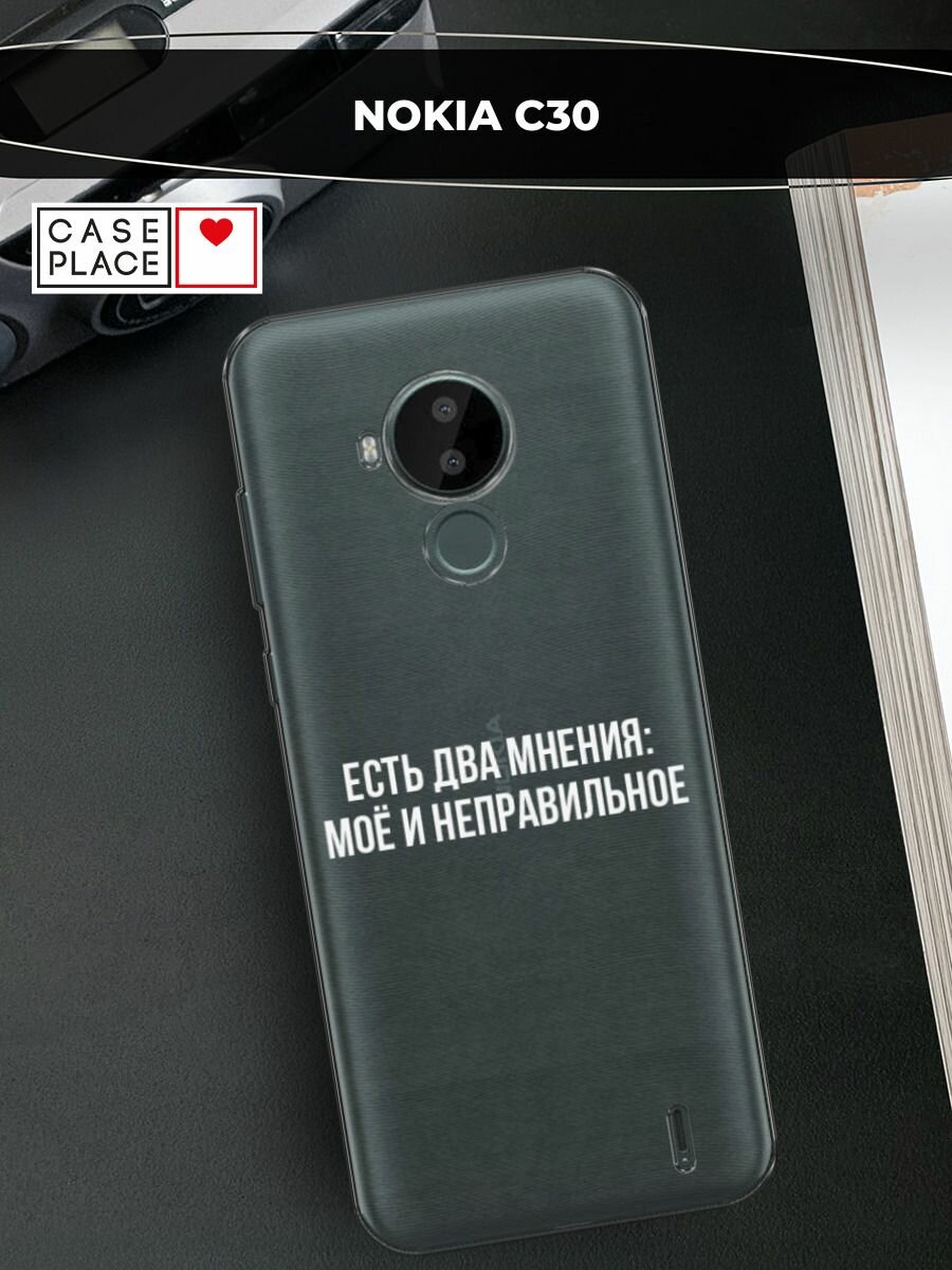 Чехол на Nokia C30 / Нокия C30 с принтом "Два мнения", прозрачный