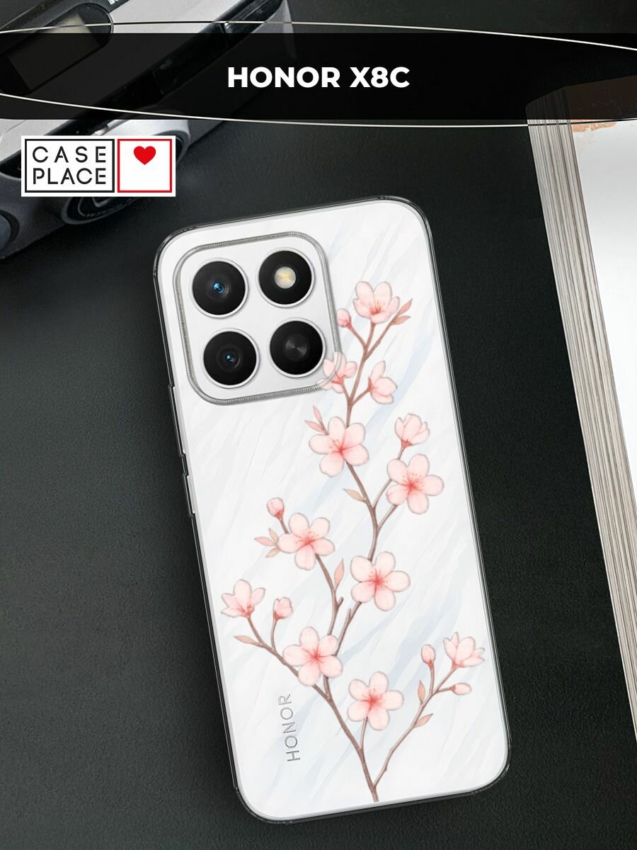Чехол на Honor X8c / Хонор X8c с принтом "Веточка сакуры 2"