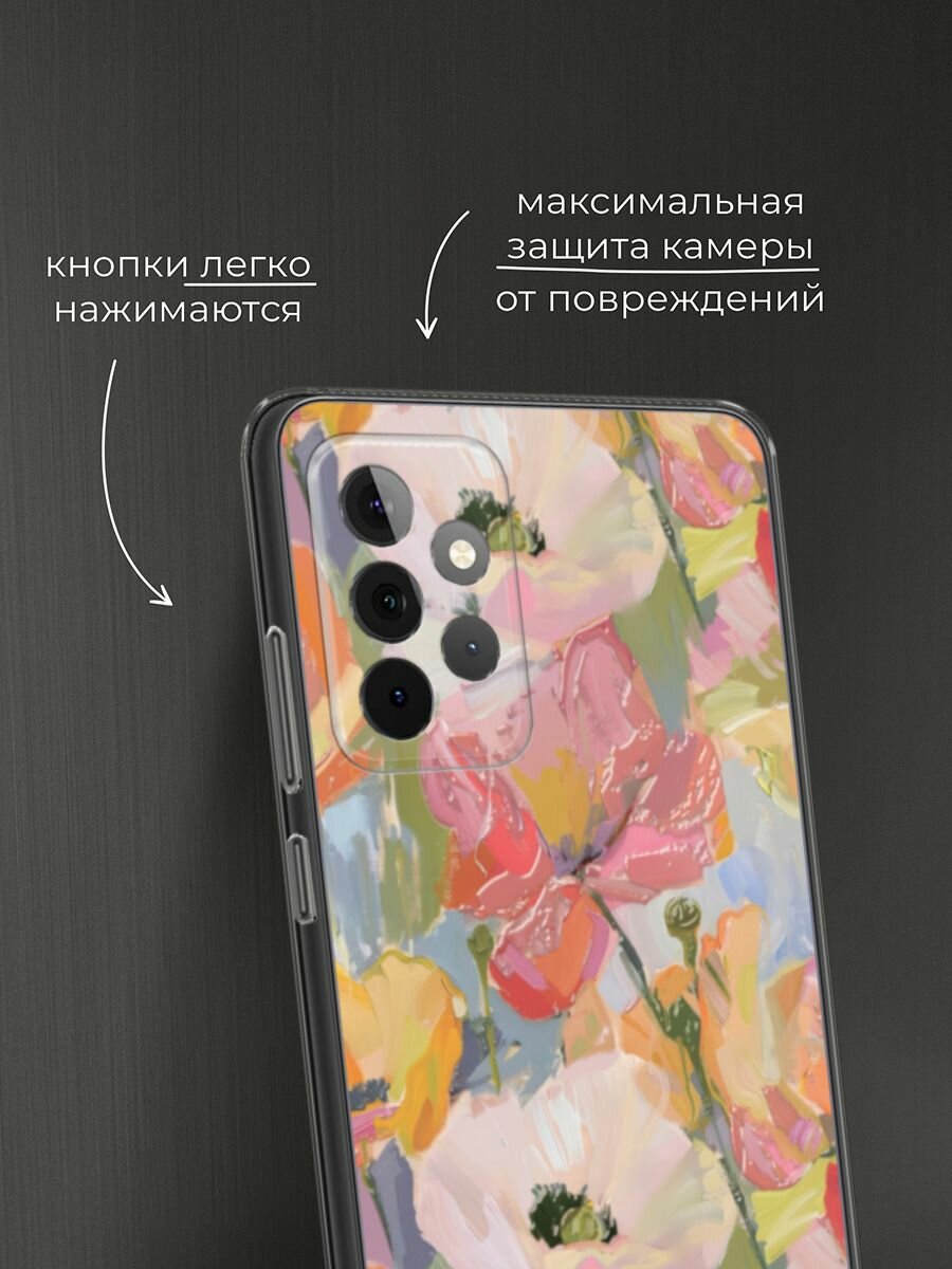 Чехол на Samsung Galaxy A72 / Самсунг Галакси А72 с принтом "Акварельные анемоны" — фото 1