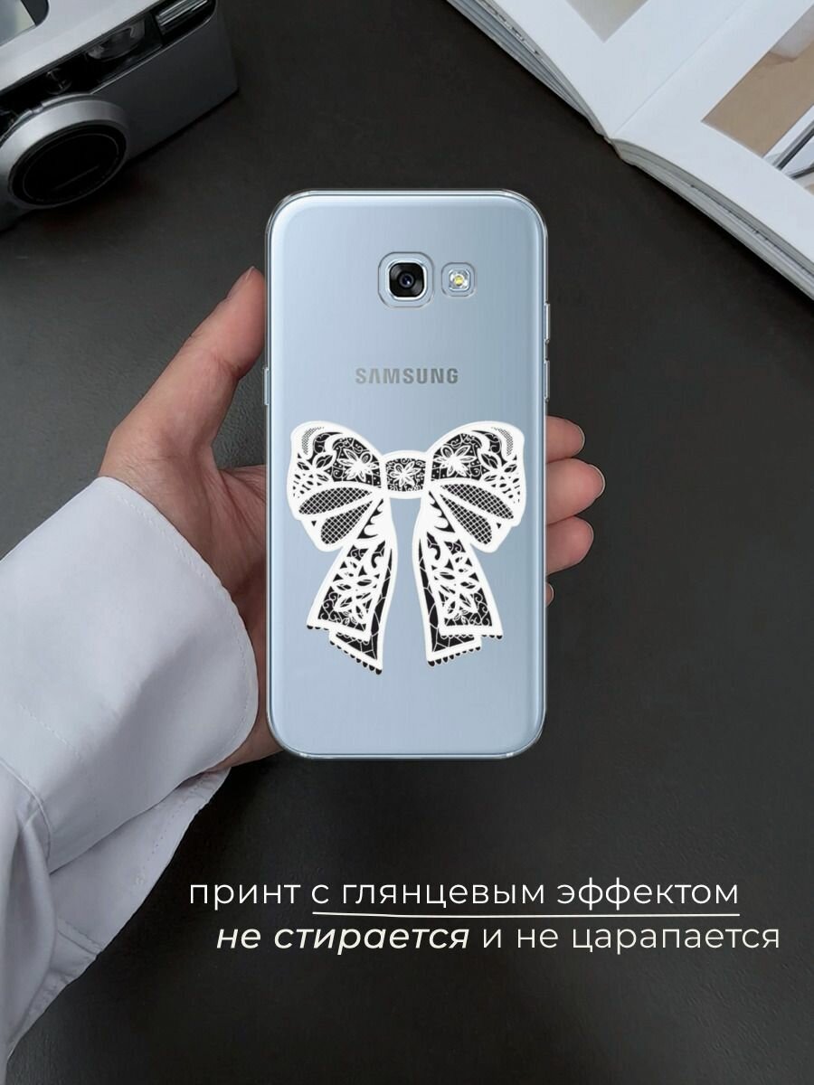 Чехол на Samsung Galaxy A5 2017 / Самсунг Галакси А5 2017 с принтом "Черно-белый бант 2" — фото 1