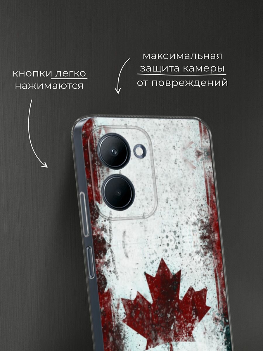 Силиконовый чехол на Realme C33 / Реалми С33 с принтом "Канада" — фото 1