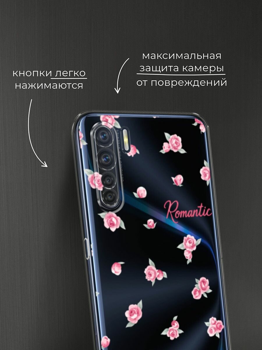 Чехол на Oppo A91/Reno 3 / Оппо A91/Рено 3 с принтом "Romantic 2", прозрачный — фото 1