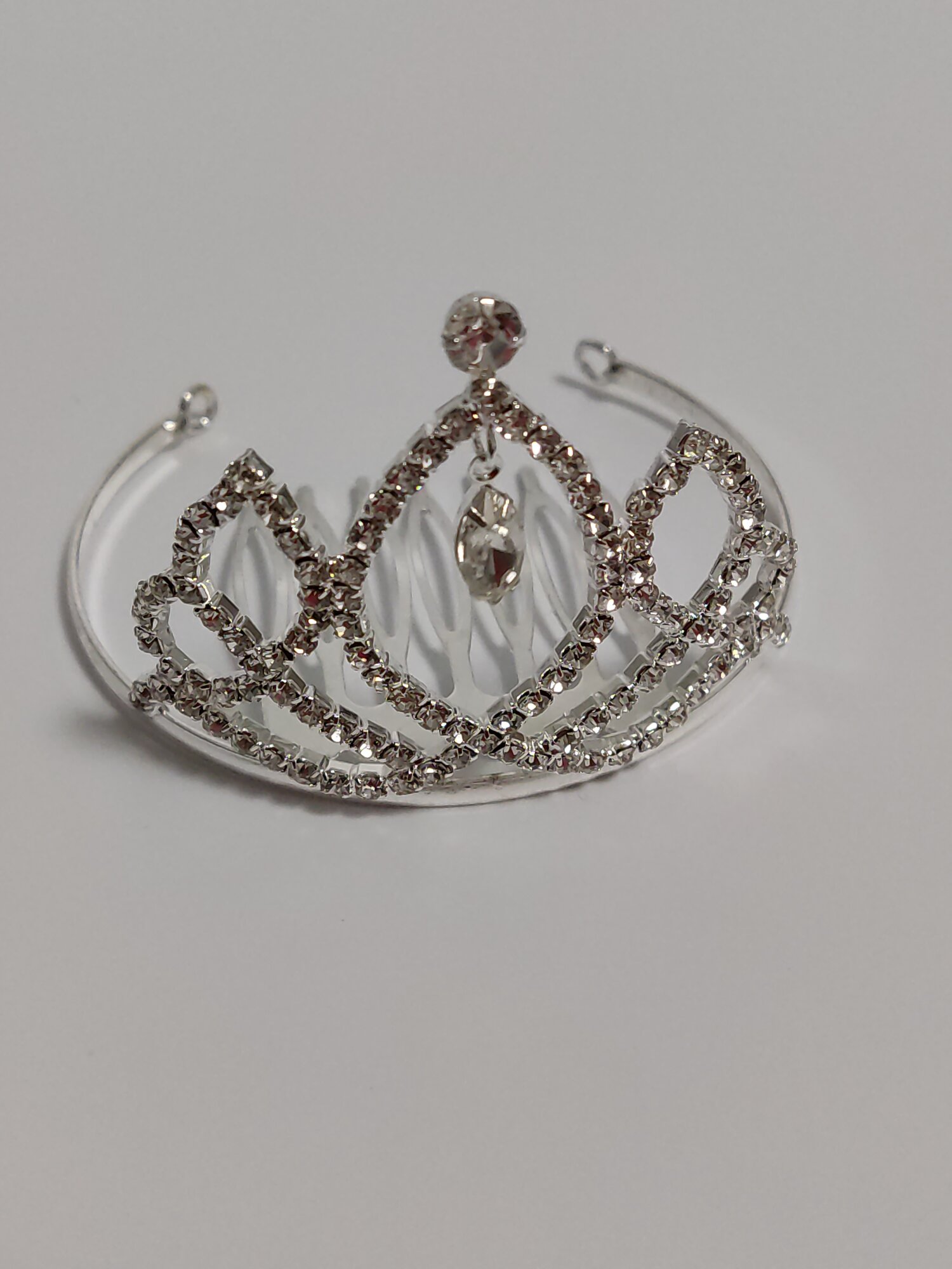 Корона для пучка волос с гребнем "Сияние", серебристый