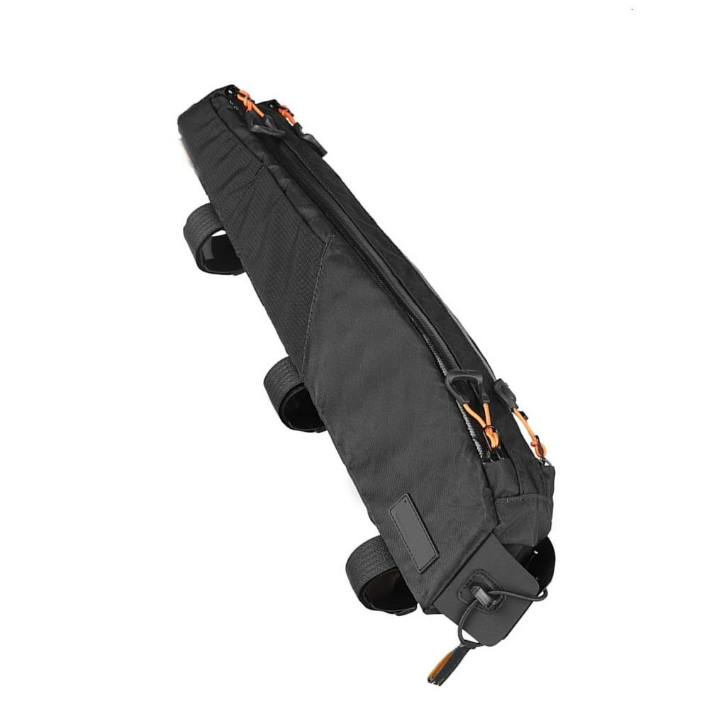 Велосипедные велосипеды с большой емкостью Треугольная велосипедная рама передняя трубка Водонепроницаемые велосипедные горы седла, Черный