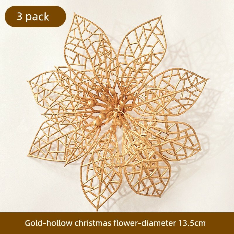 Рождественские украшения в стиле инс, искусственные цветы из ткани, цветочные композиции, украшения для елки, подвесные