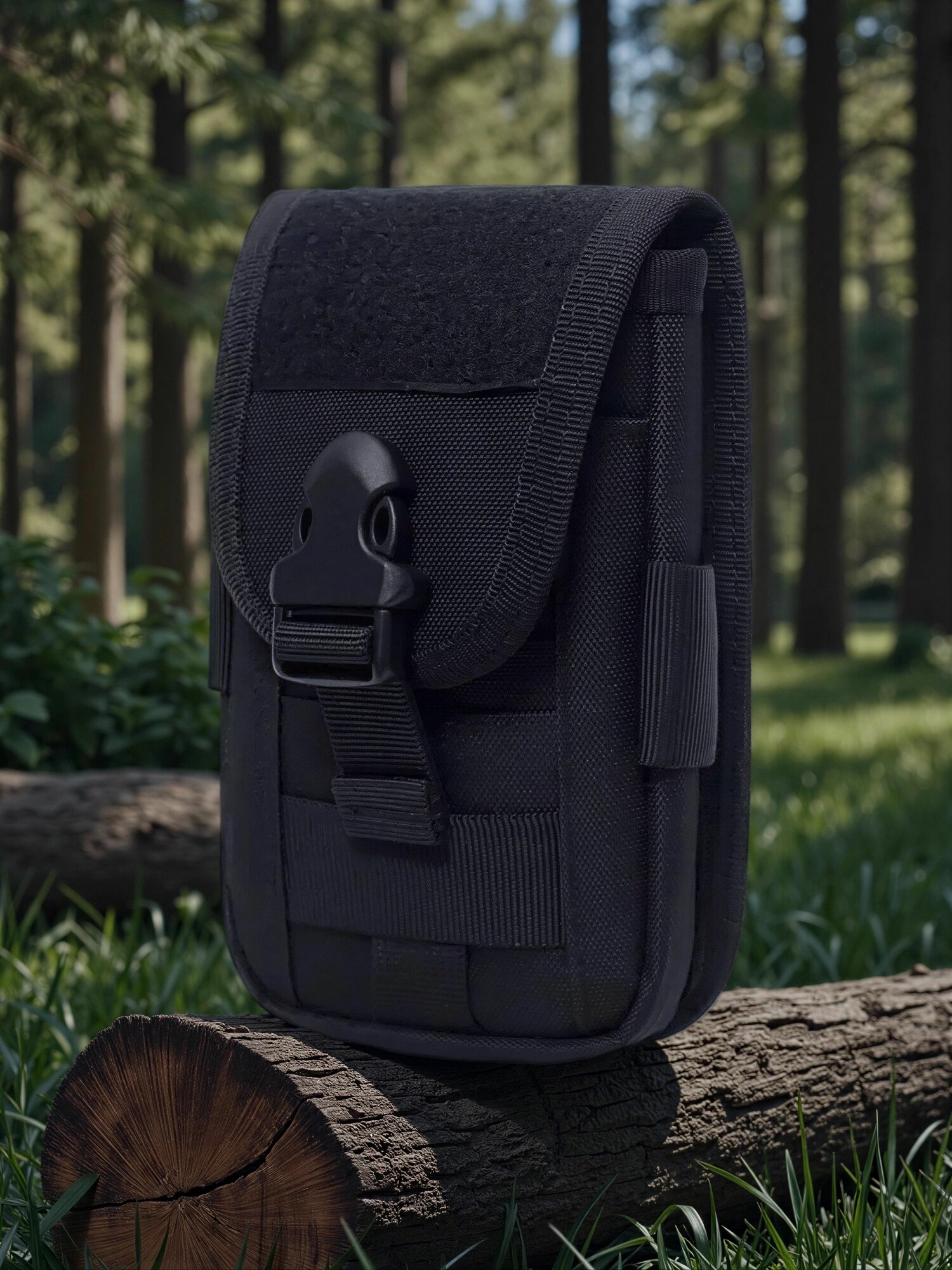 Подсумок для телефона тактический, сумка на ремень, рюкзак, бронежилет, цвет чёрный