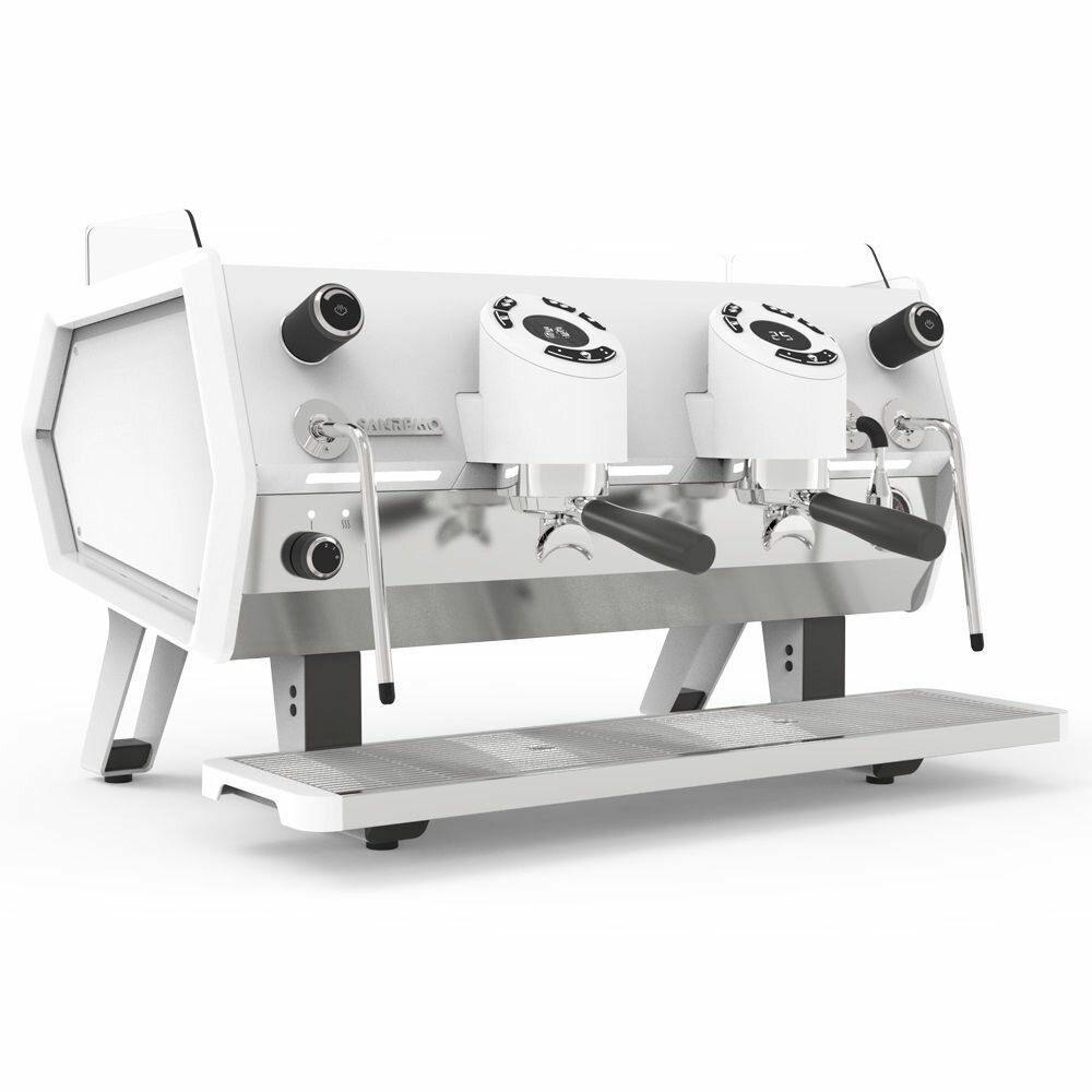 Кофемашина-автомат рожковая профессиональная для дома и кофейни Sanremo D8, 2 высокие группы, белая