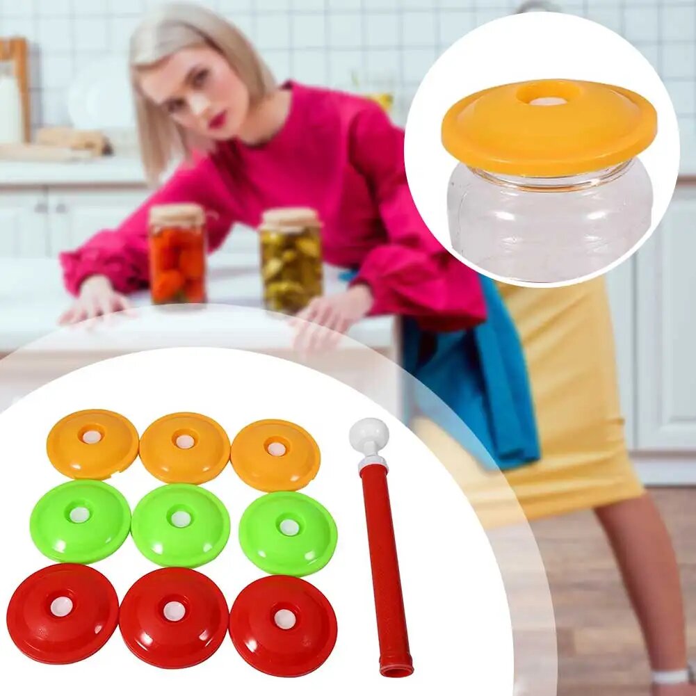 Вакуумные крышки для банок, комплект 9 шт