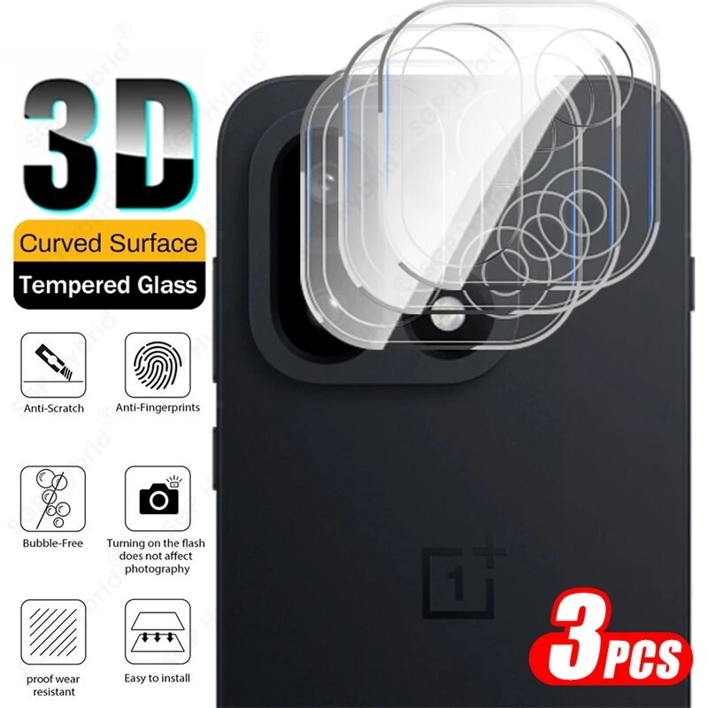3-1 шт. 3D изогнутый прозрачный кристалл закаленного стекла Защитный чехол для объектива камеры для OnePlus15 OnePlus One Plus 15 1 + 15 5G 2025