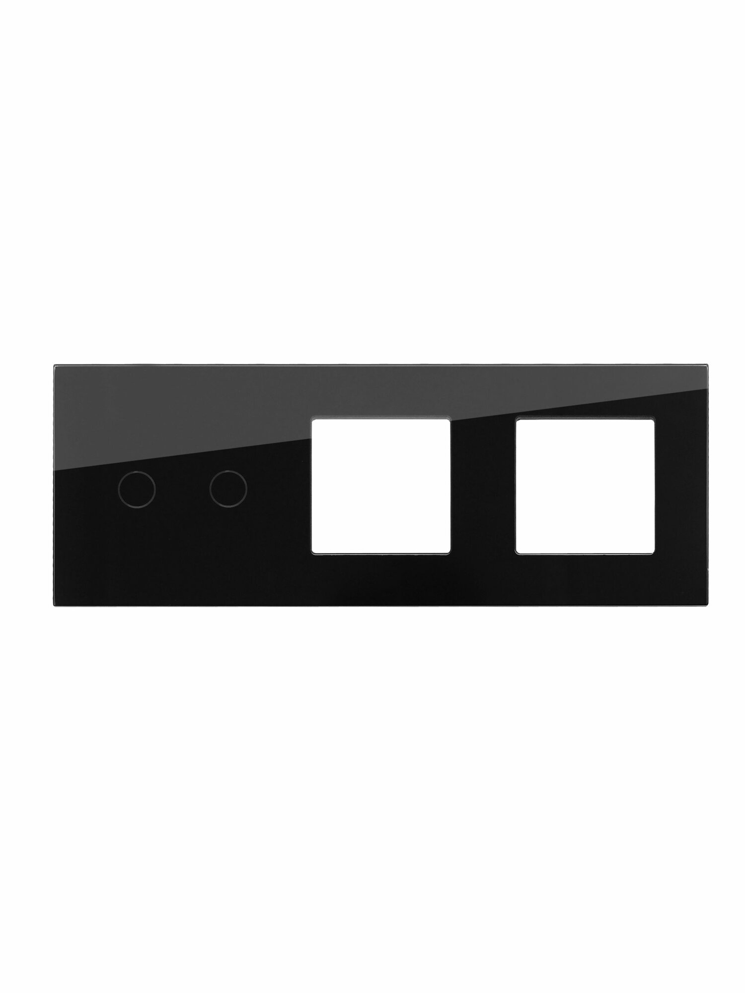 Рамка для розетки KLUST Basic тройная с сенсорным выключателем на 3 поста (2+1F+1F) стекло, черная
