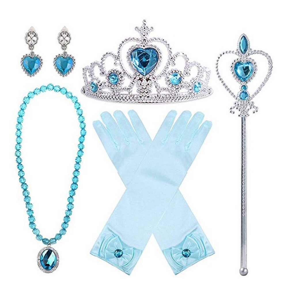 Набор Аксессуаров Принцессы Для девочек, Аксессуар Для Наряжания Одежды с Перчатками, Повязкой На Голову, Волшебной Палочкой для Косплея, Вечеринок по Случаю Дня Рождения