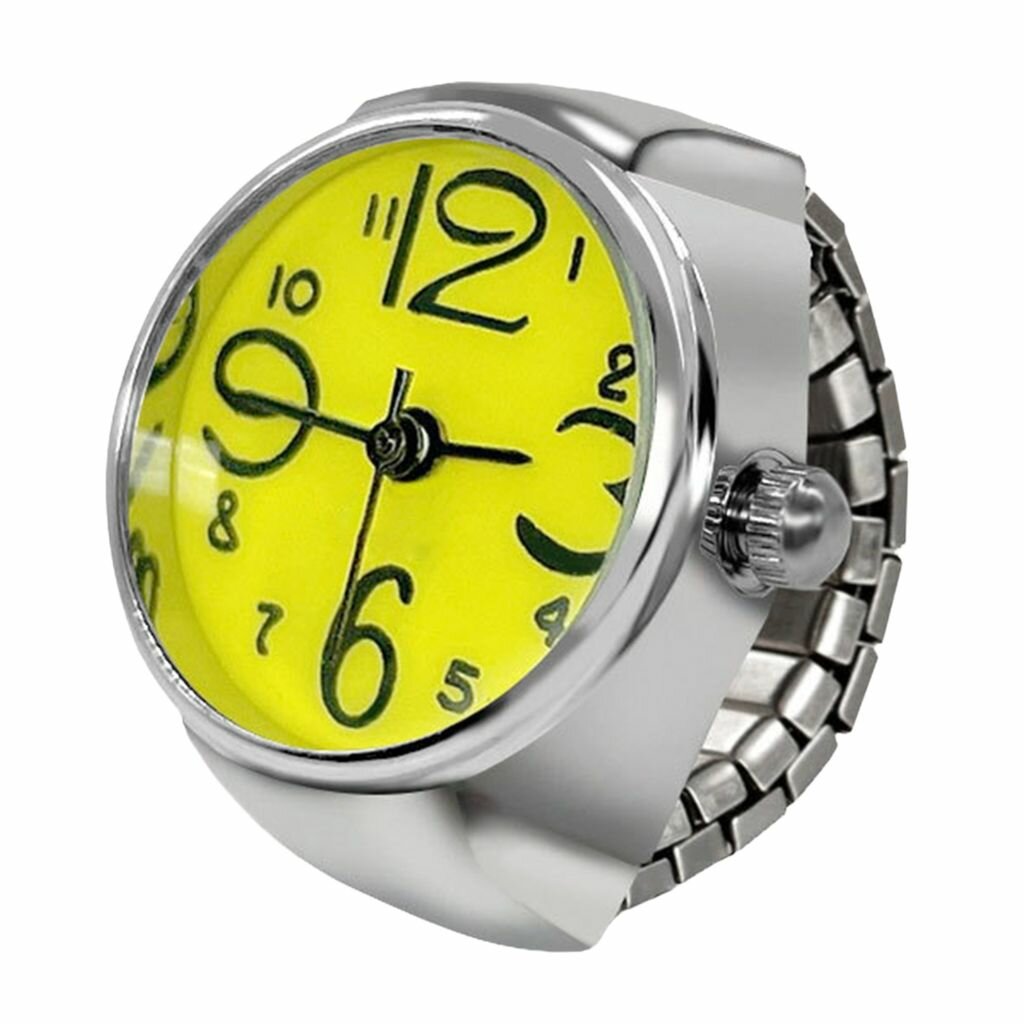 Часы с кольцом на пальце-желтые