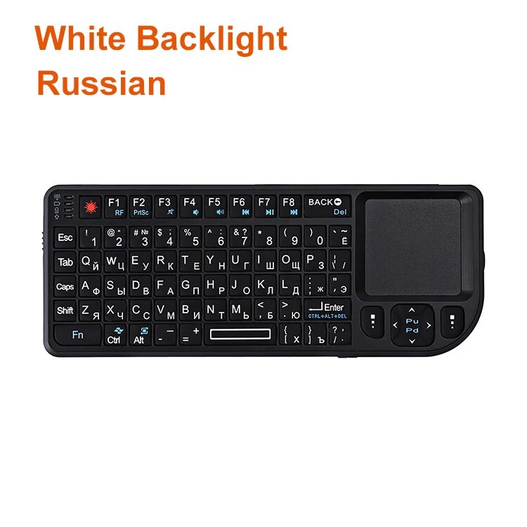 Беспроводная мини-клавиатура kebidumei A8 с тачпадом White Light Russian