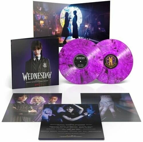 Сборник - Danny Elfman & Chris Bacon - Wednesday (Soundtrack)(2023)/2xLP/Limited Edition - Фиолетовый и чёрный (готический стиль с дымчатыми тенями)/Виниловая пластинка
