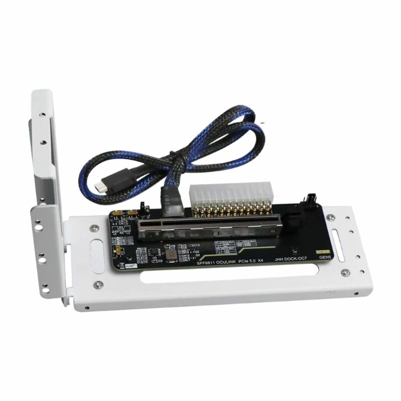Внешняя док-станция для видеокарты PCIe 5.0 x4, Белый - Угловой блок питания