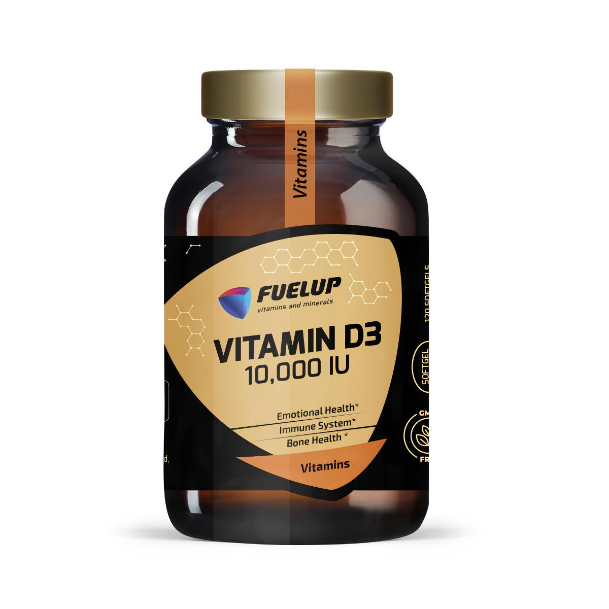 Витамин д3, FuelUP, поддержка иммунитета, костей и энергии, Vitamin D3, 10000 IU, 120 капсул