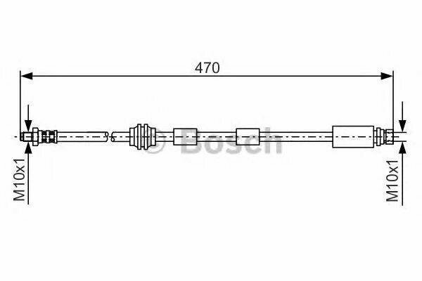 Шланг тормозной BOSCH 1987476882 передний 470 мм, Ford Mondeo III 11, 00-08, 07