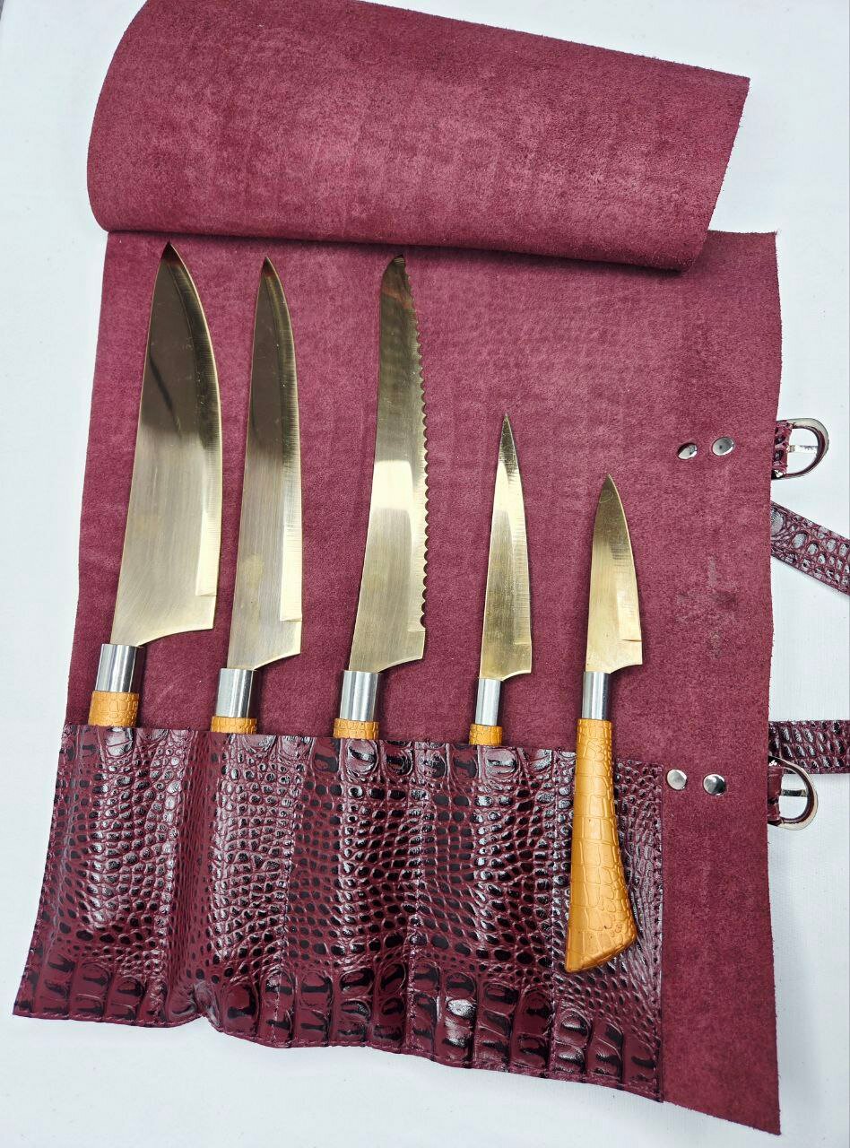 Чехол скрутка поварская для ножей кожаная