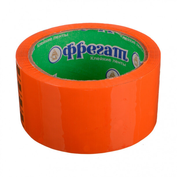 Лента упаковочная 48 мм х 50 м оранжевая Фрегат