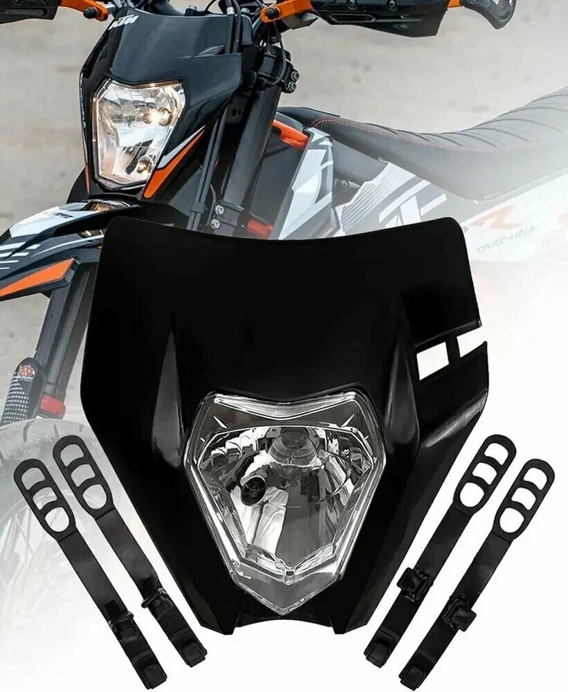 Фара головного света в сборе на мотоцикл, эндуро, питбайк