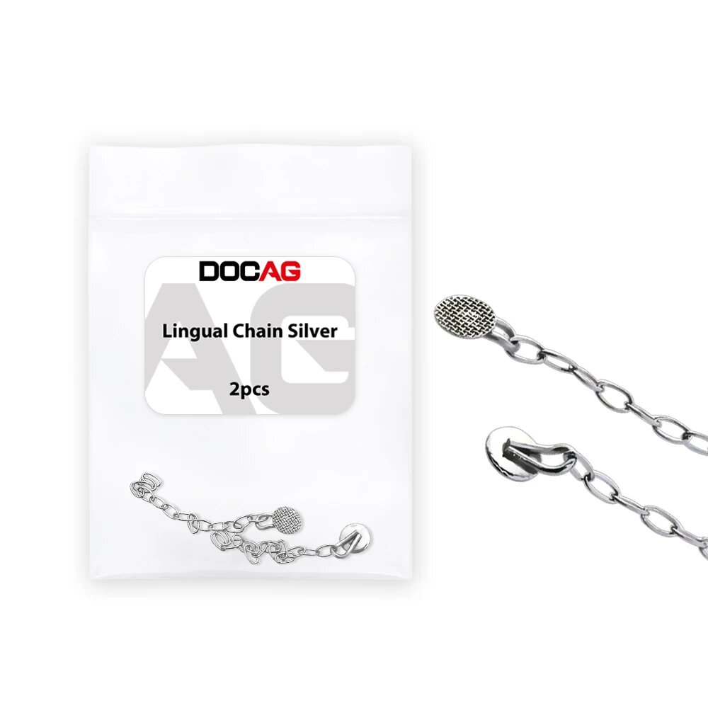 DOCAG Лингвальные кнопки для брекетов 10 шт. Chain Silver