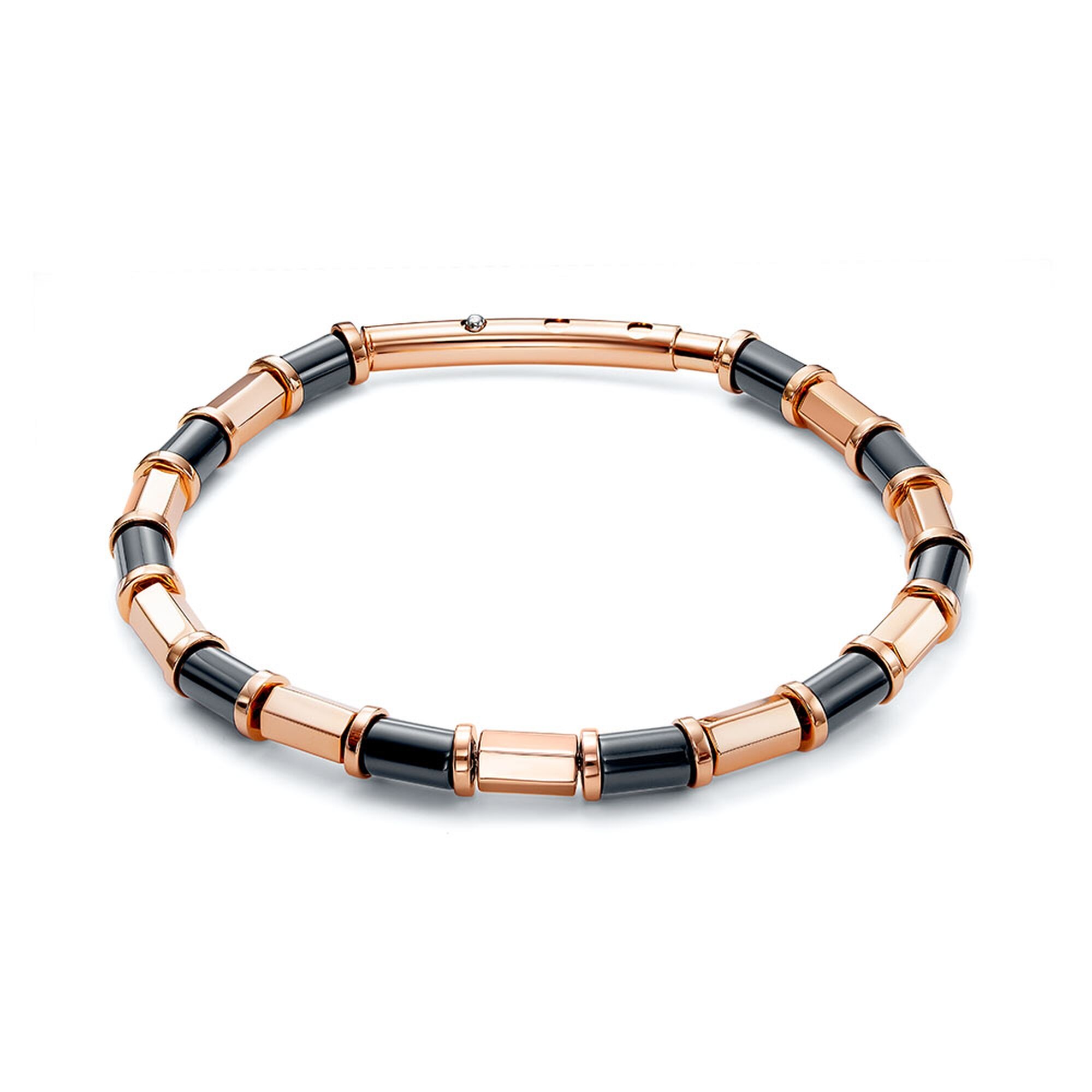 Браслет, красное золото, 585 проба, оникс