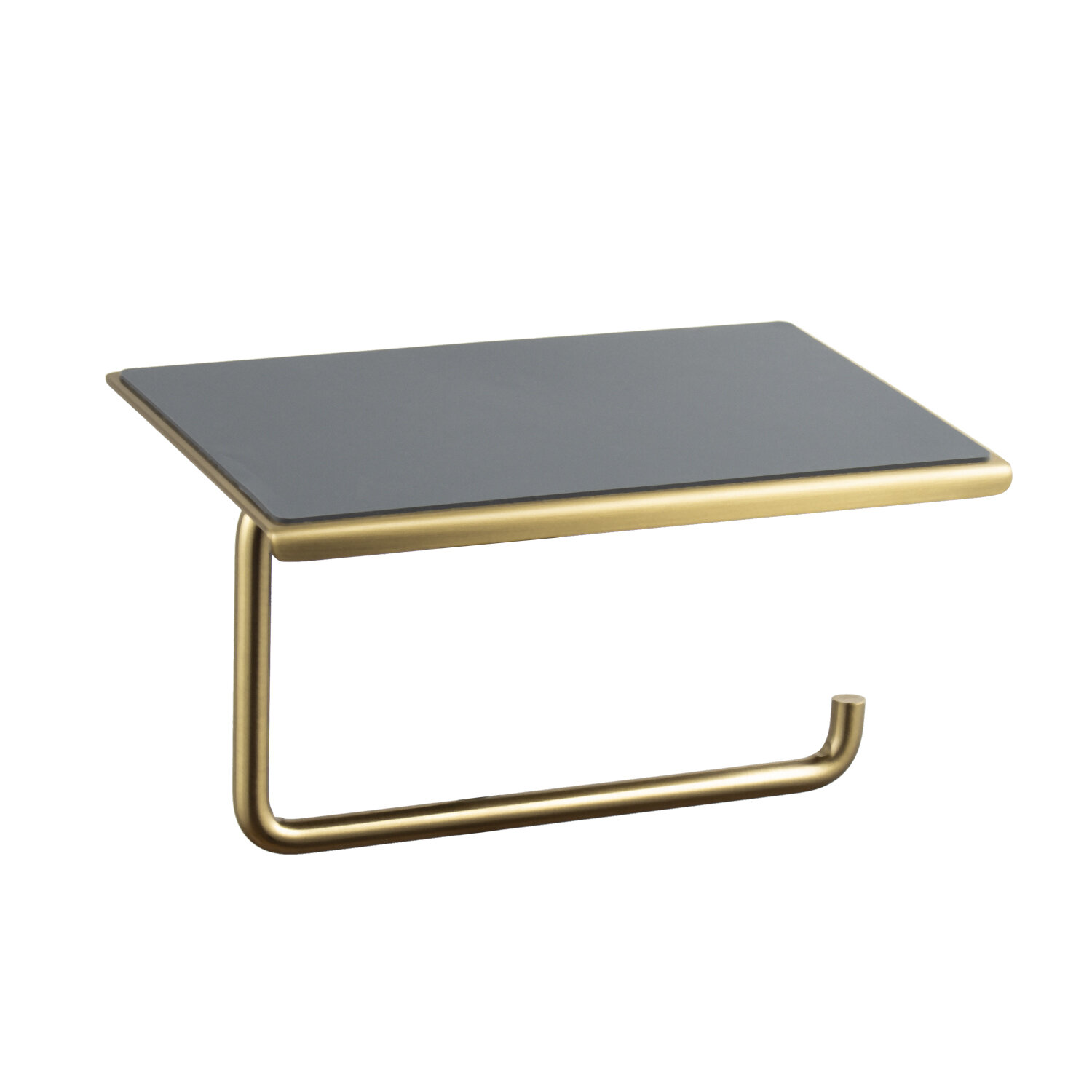 Держатель для туалетной бумаги Shevanik SZ15G, золотой сатин, с нескользящей полкой