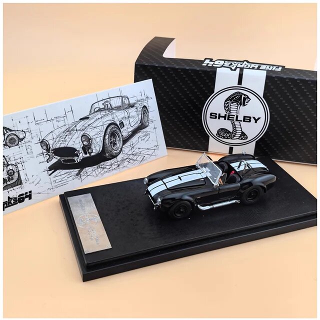 Новинка в наличии! Модель автомобиля Ford Shelby Cobra 427 Gulf Oil Marlboro Power On Cover в масштабе 1:64, имитирующая крышку двигателя, изготовлена из сплава, миниатюрная модель, игрушка, подарок.