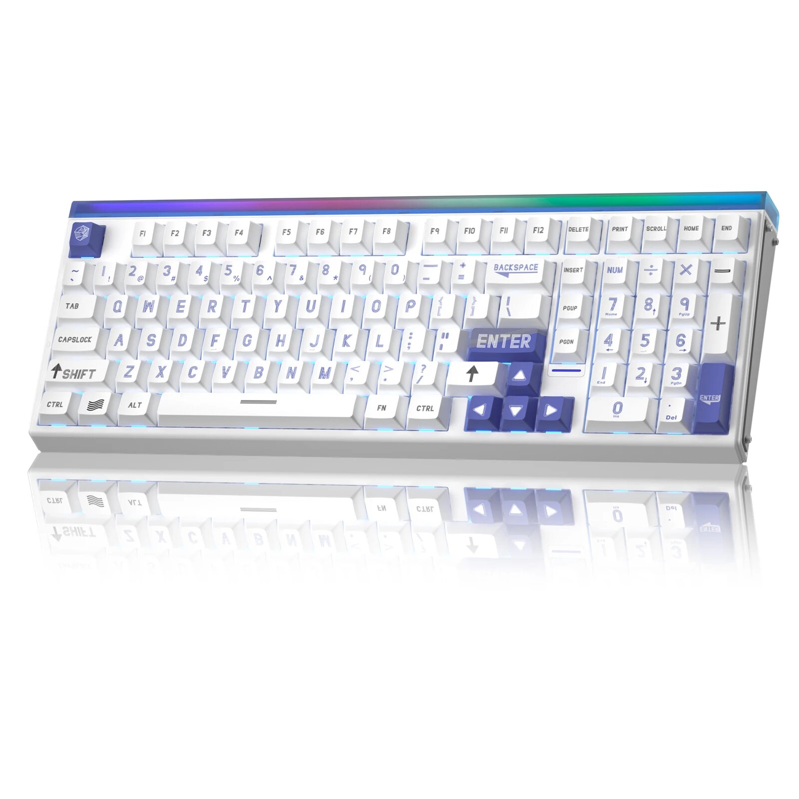 Механическая игровая клавиатура AULA HERO99 White-Blue