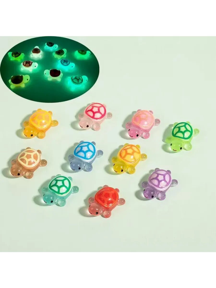 Светящаяся маленькая черепаха 1 шт. случайная