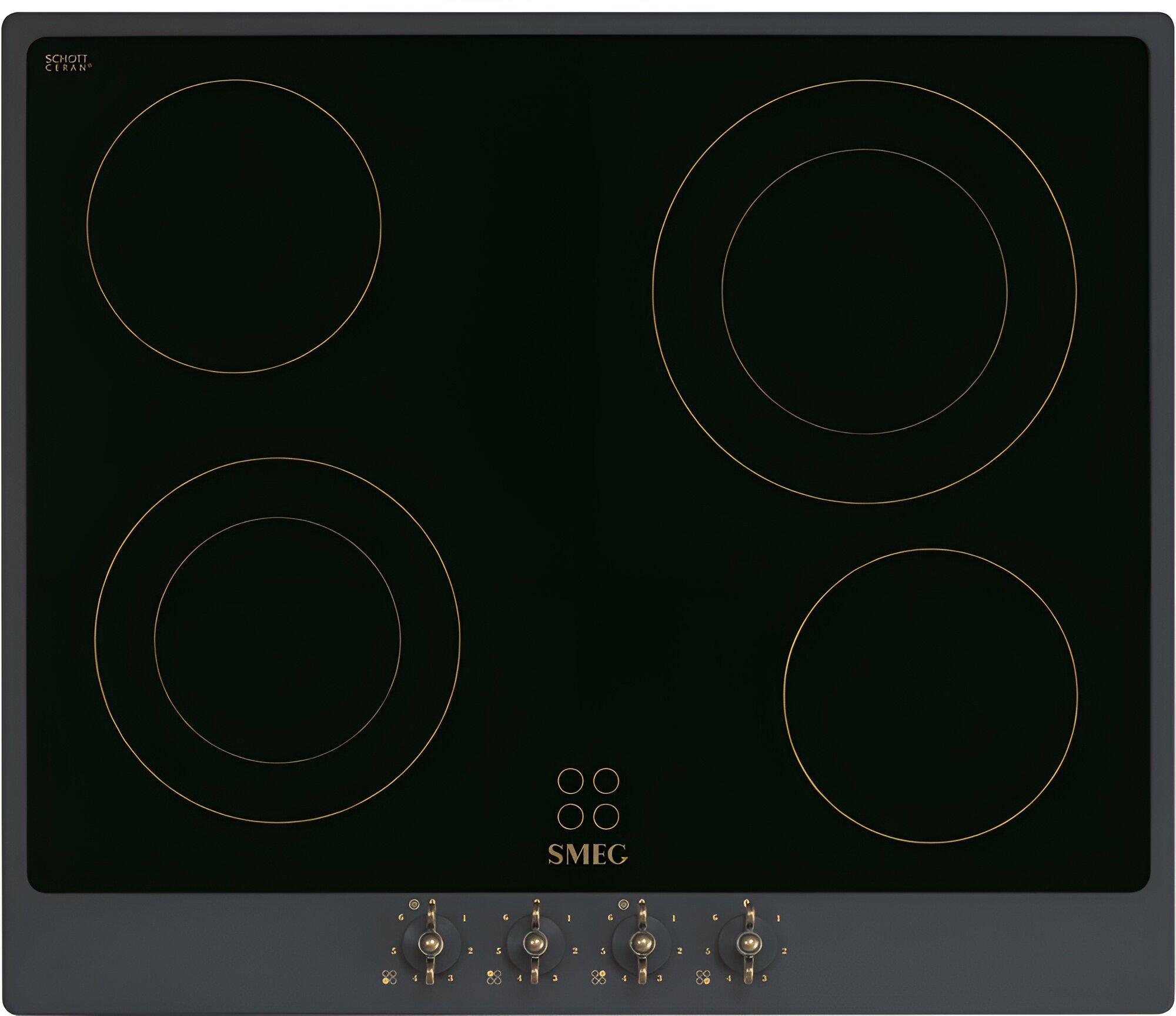 Варочная панель Smeg P864AO, стеклокерамическая, Hi Light, независимое подключение