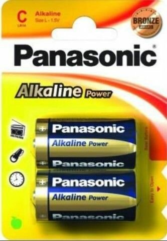 Батарейки Panasonic LR14REB/2BP C щелочные Alkiline power в блистере 2шт