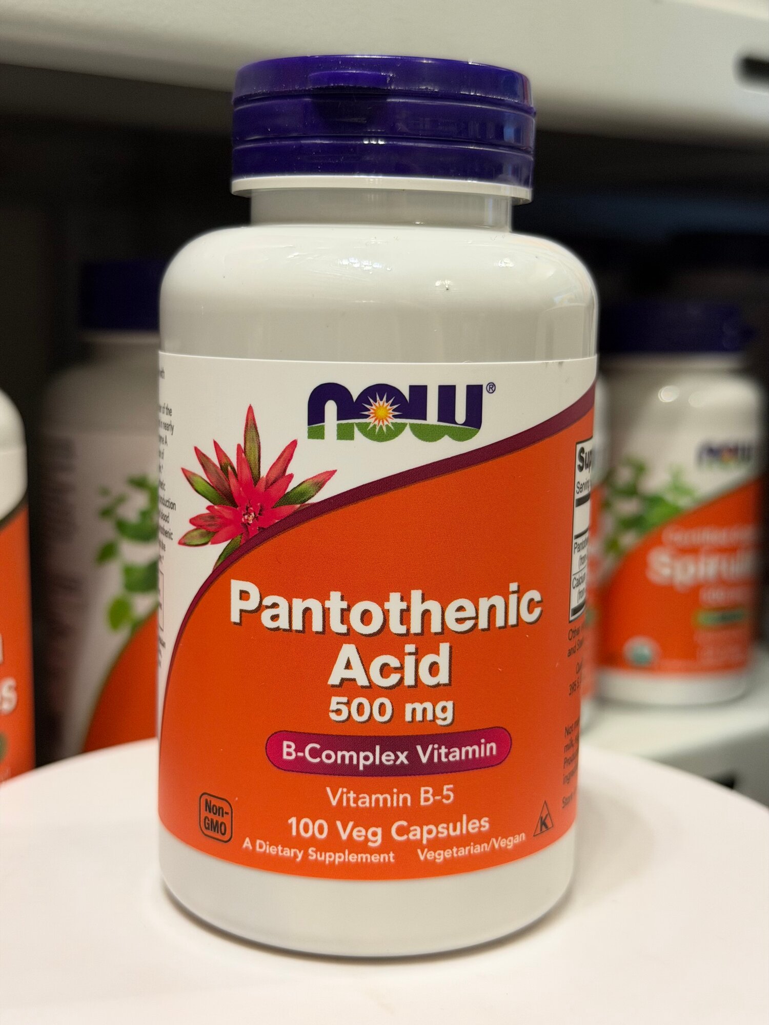 NOW Pantothenic Acid 500 mg Vitamin B5 - Пантотеновая кислота 100 капсул