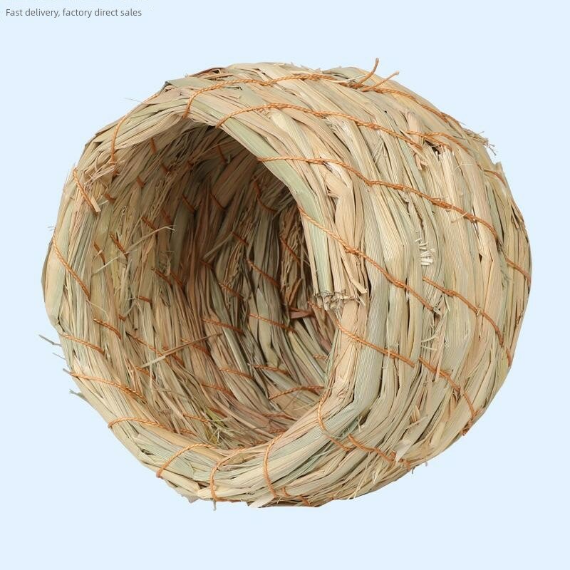 Большое пластиковое ротанговое гнездо для попугаев и волнистых попугайчиков, 20 см, подвесное, теплое, моющееся, ручной