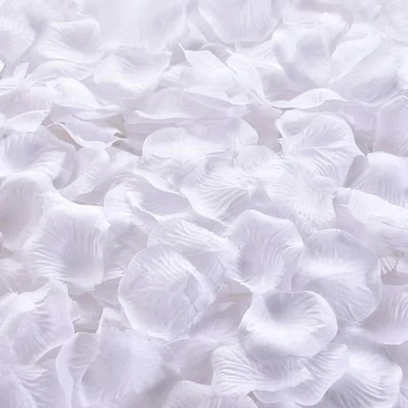 Искусственные лепестки роз разных цветов 1000 шт Белый, White