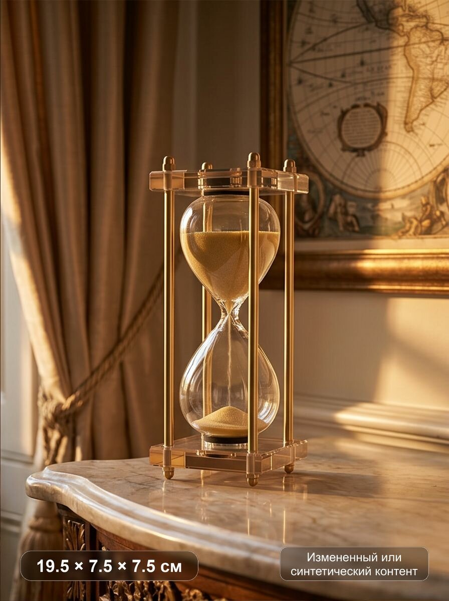 Часы песочные "Золотой песок" 7,5х7,5х19,5