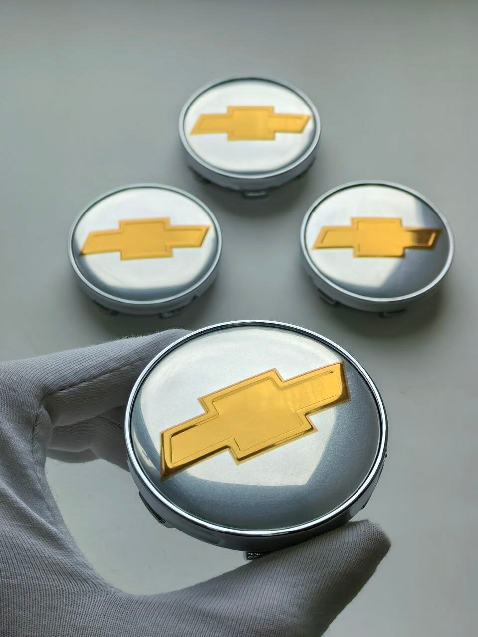 Заглушки Chevrolet 60*56 мм колпачки на диски, ступицы, Шевроле, 4 шт.