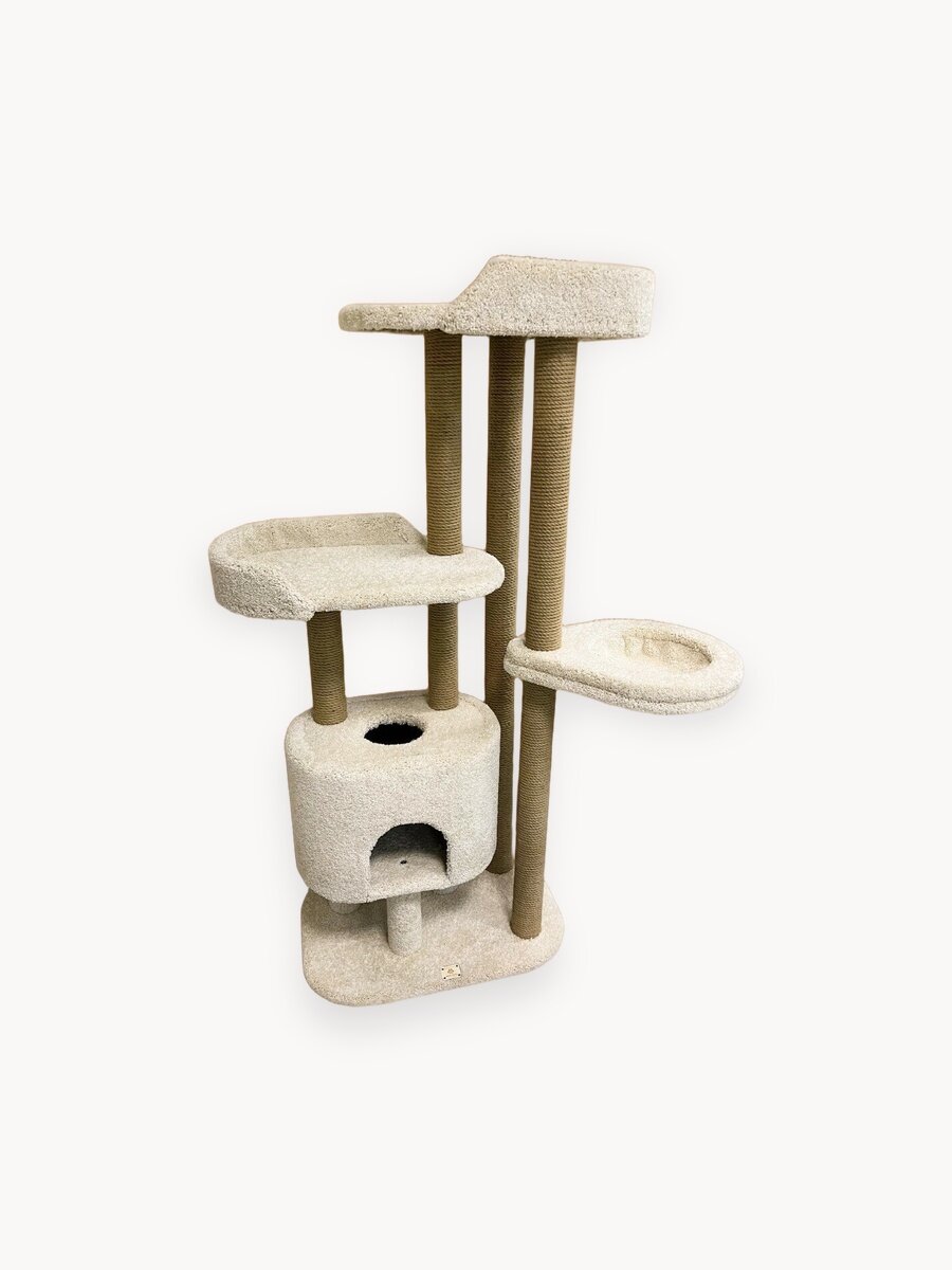 Игровой комплекс-когтеточка "Веселый Роджер", ковролин белый, 165x70x50 см