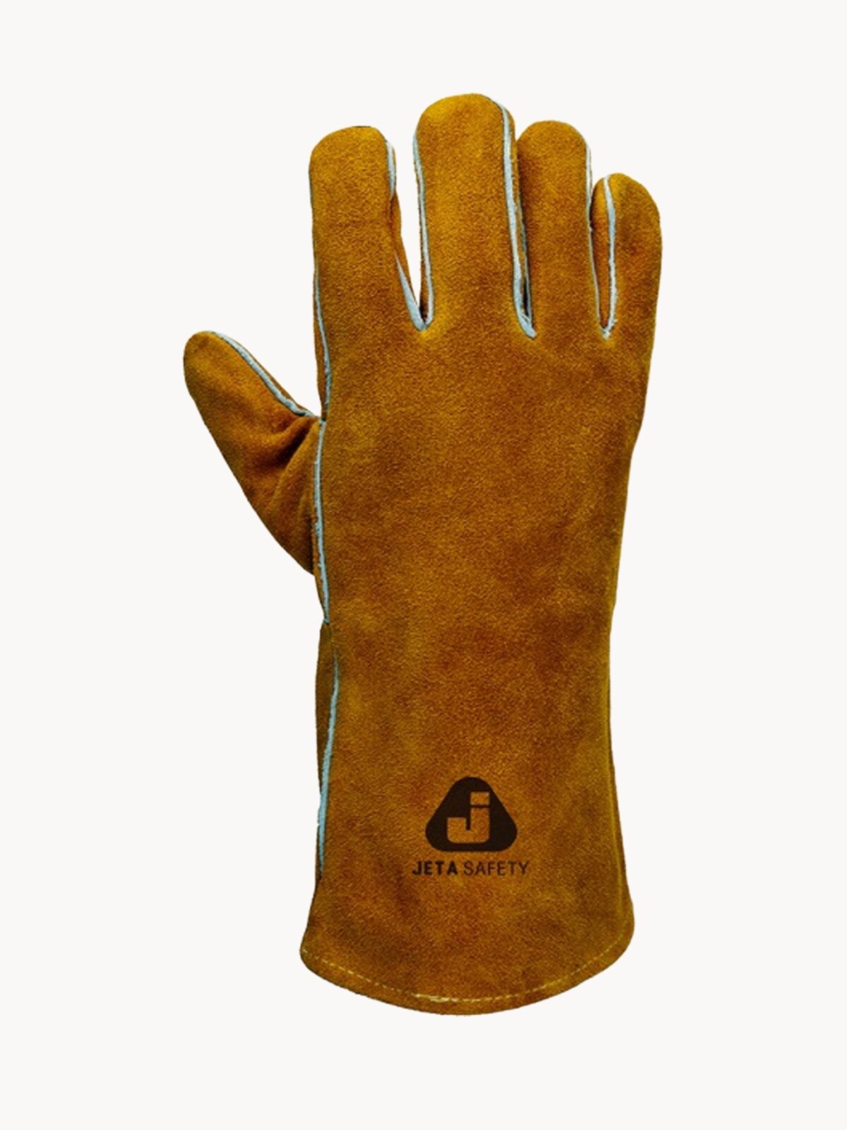 Краги сварщика JWK301 из коровьего спилка класса AB с двойным кевларовым швом и хб подкладкой