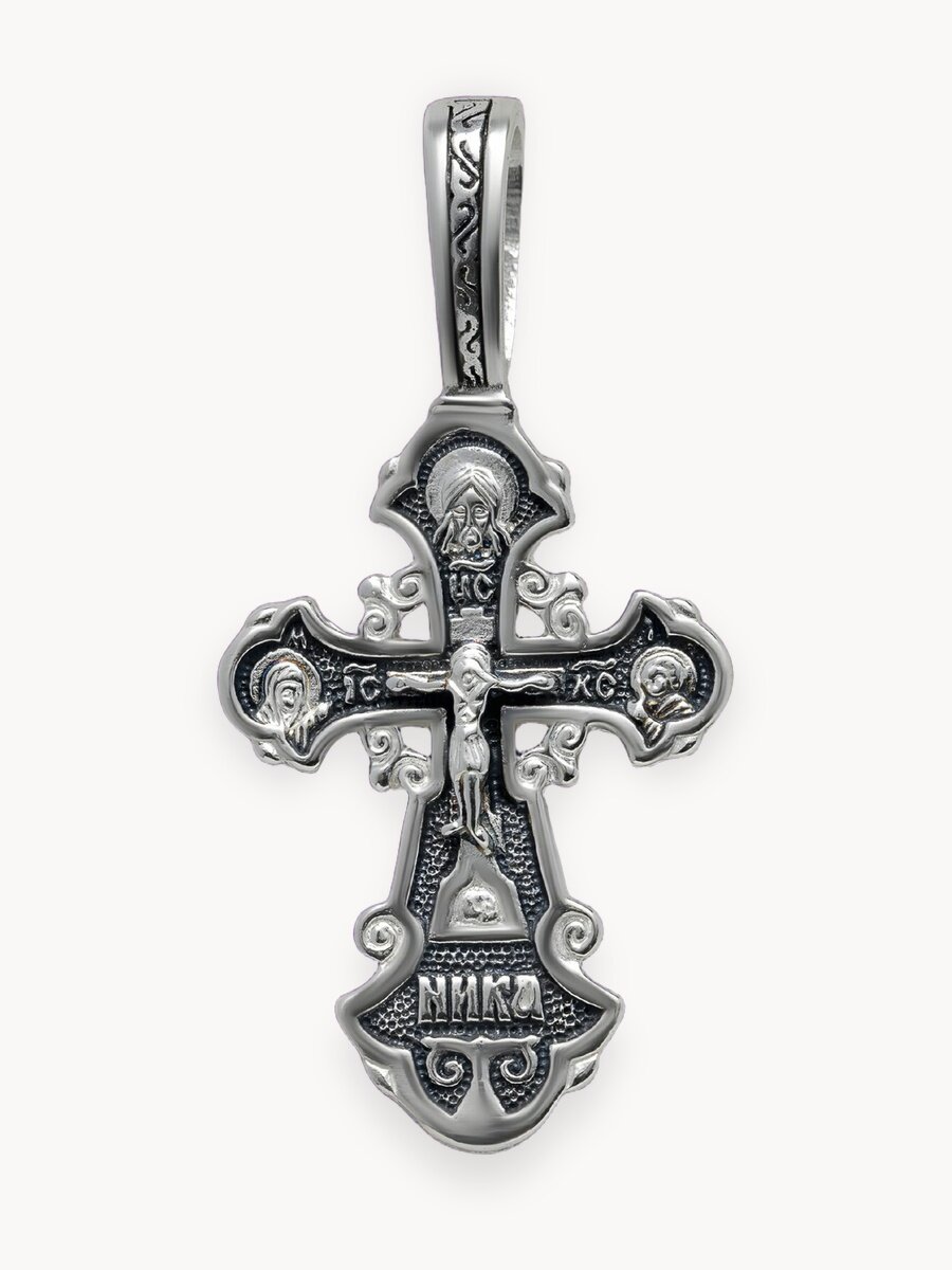 Крестик, серебро, 925 проба, чернение