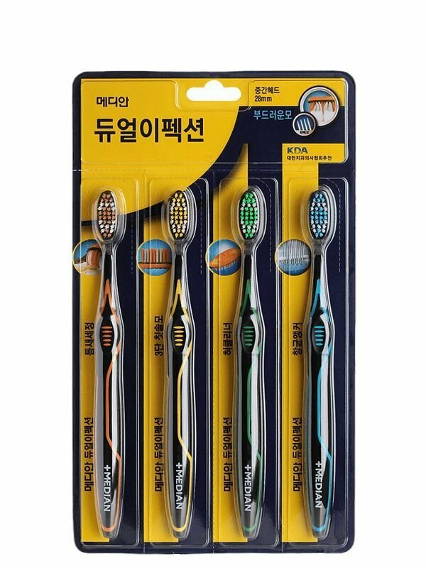 Median Набор зубных щеток Dual Effection Toothbrush 4шт