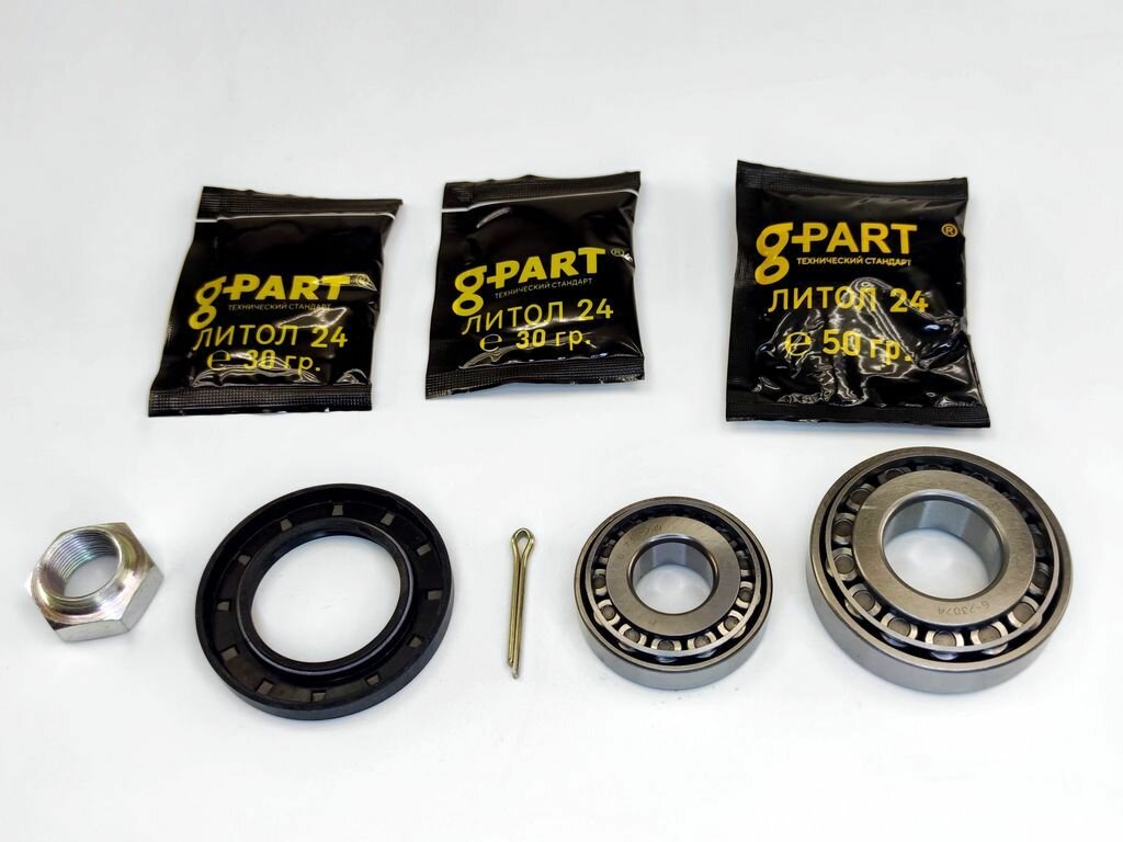 Ремкомплект ступицы ГАЗ 3302 ГАЗель, 2217 Соболь передней (подшипники, сальник, гайка)