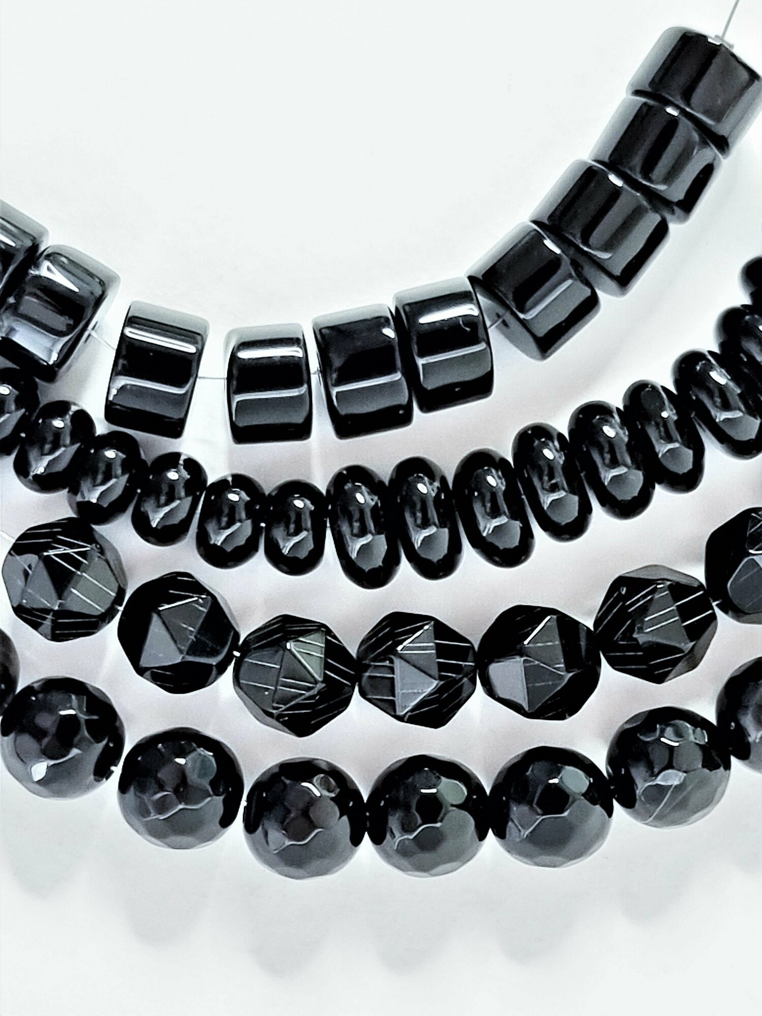 "Черный Агат". Столбики, Диски. 50шт.