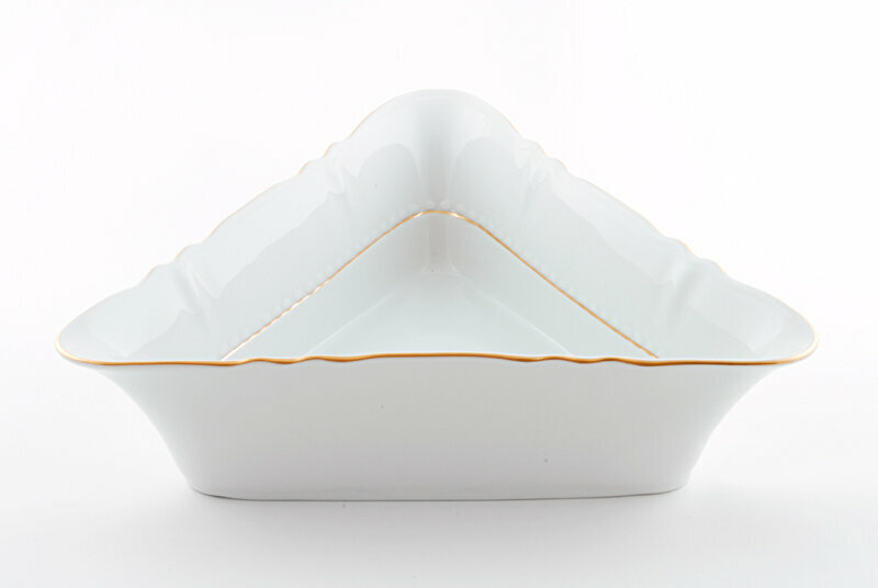 Салатник треугольный 21 см. Соната "Золотой кант, тонкий"