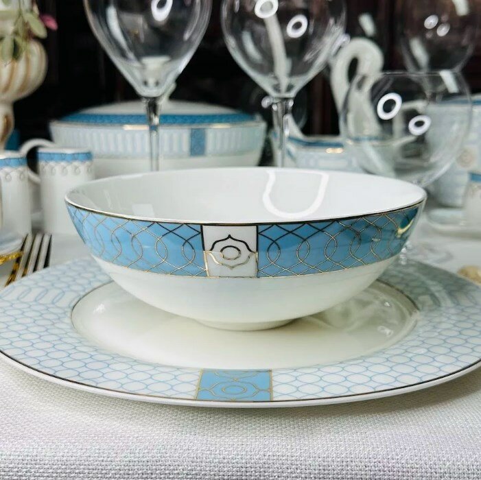 Набор из 6 салатников 18см в тиффани под. уп. Костяной фарфор 145-582 118-145-582