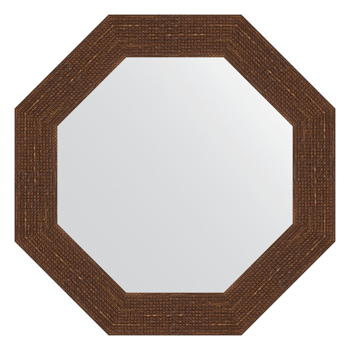 Зеркало настенное Octagon EVOFORM в багетной раме мозаика античная медь, 53х53 см, для гостиной, прихожей, спальни и ванной комнаты, BY 3739