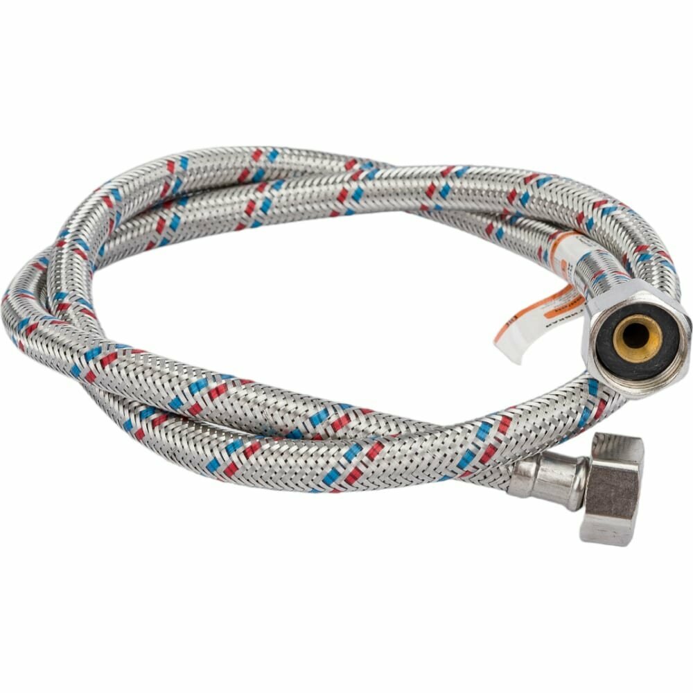 Подводка для воды (1.0 м; 1/2F-1/2F) VRT 521378, для соединения сантехники магистралью холодного или горячего