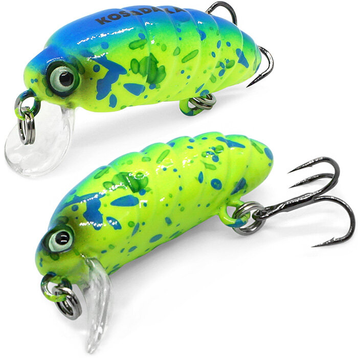 Воблер Kosadaka Cocoon xs 32F плав, 32мм, 2.2г, 0.0-0.3м; цвет BKK