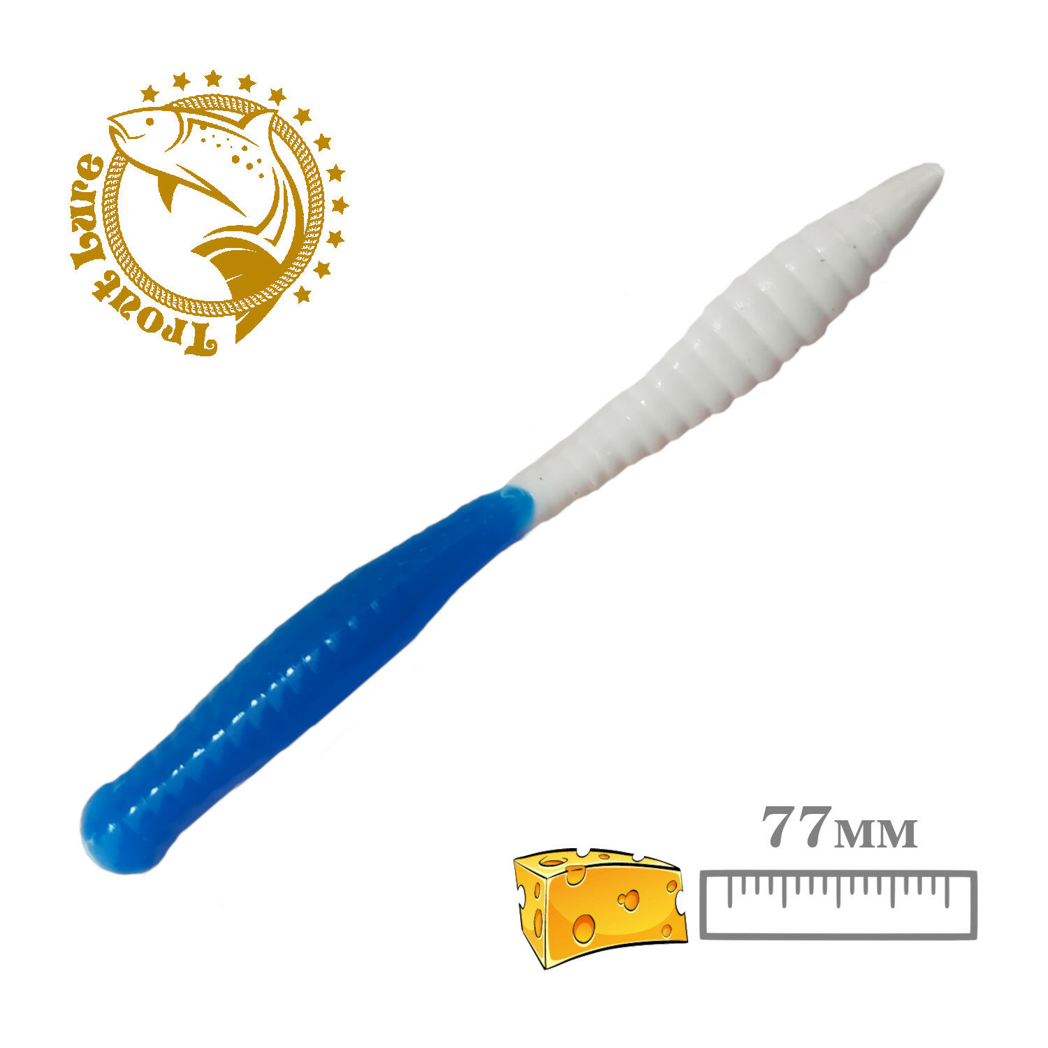 Силикон TROUT LURE (SANSAN) в банке, BEAVER 77, СЫР, COL. 16 (White-Sky), (10шт)