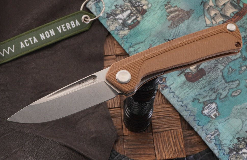 Складной нож ANV Z200 (Liner lock, койот G10, Sleipner)